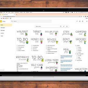 Cute Colorful Cactus Google Keep Headers, Cute Fonts With Doodles ...
