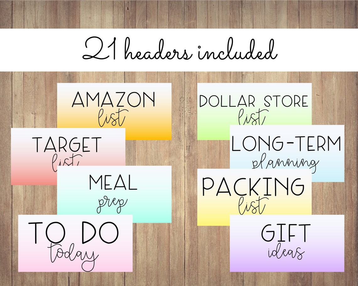 Google Keep Headers Cute Fonts Colorful - Etsy