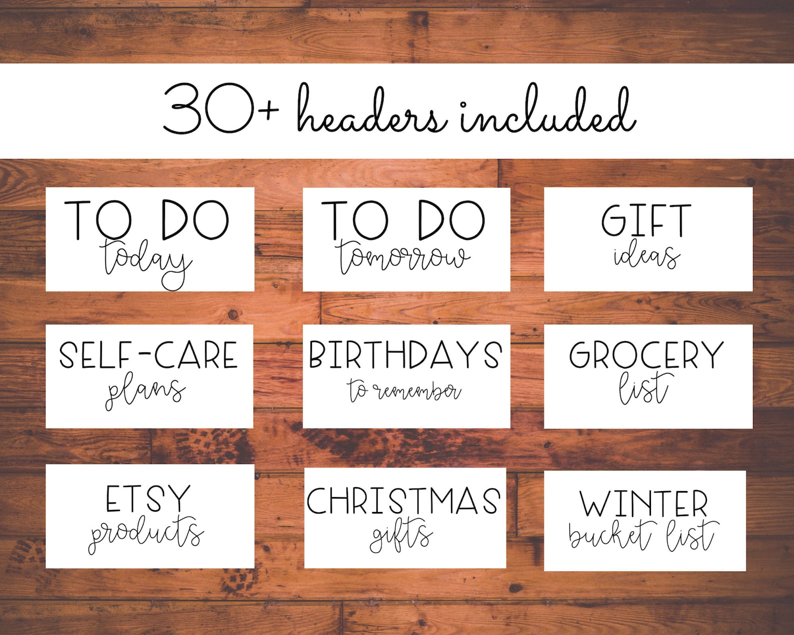 Google Keep Headers Minimalist Design Cute Fonts Black and - Etsy