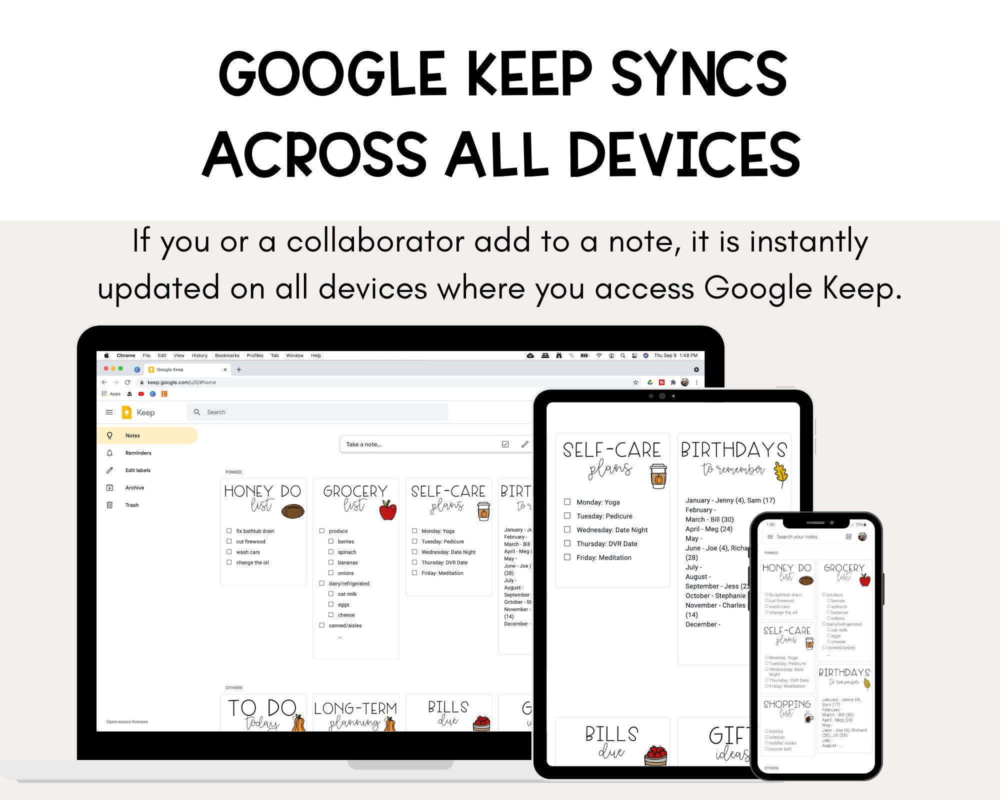 Fall Google Keep Headers, Cute Fonts, Fall Doodles, Minimalist Design ...