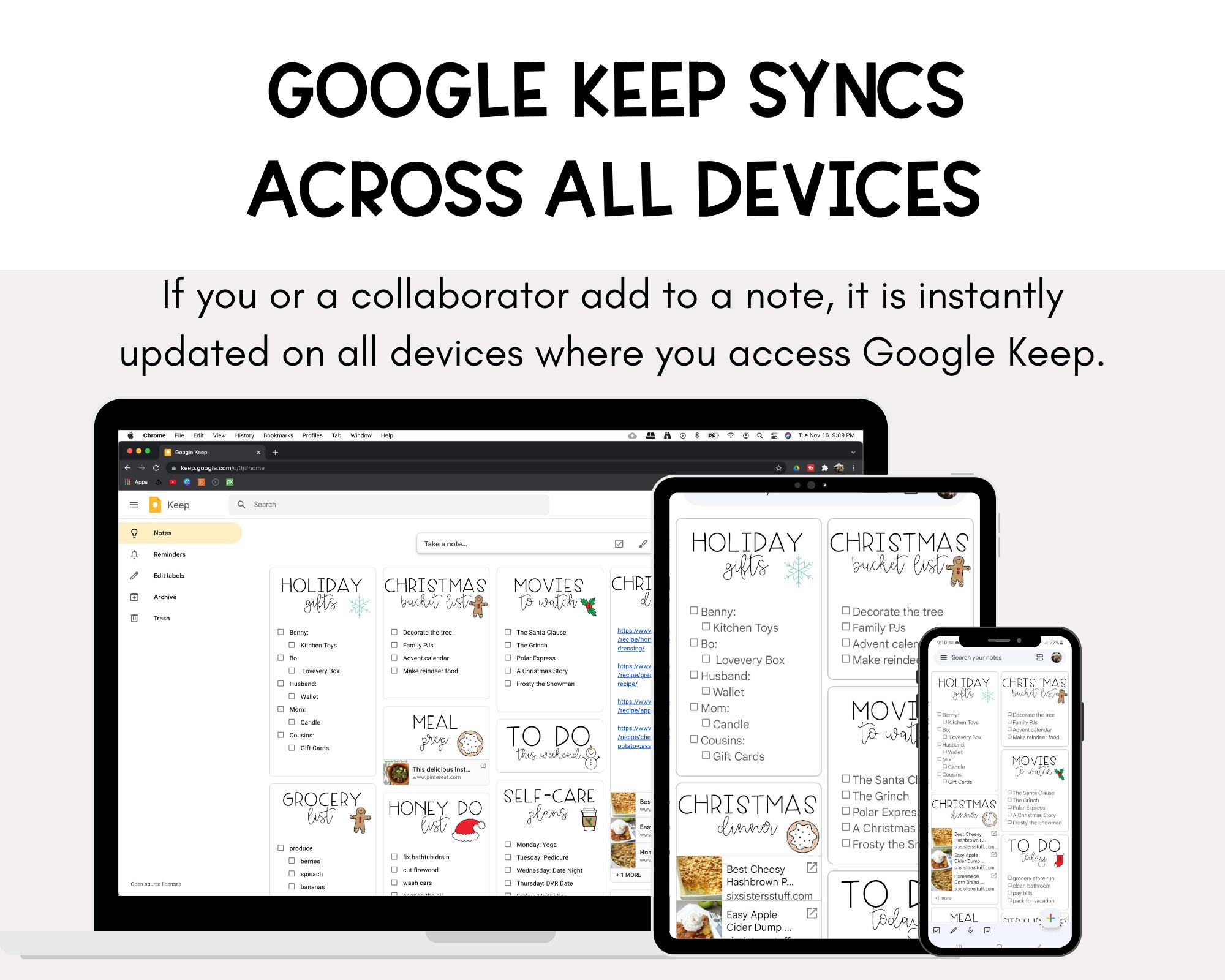 Christmas Google Keep Headers, Cute Fonts, Christmas & Winter Doodles ...