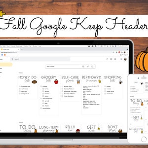 Fall Google Keep Headers Cute Fonts Fall Doodles Minimalist - Etsy