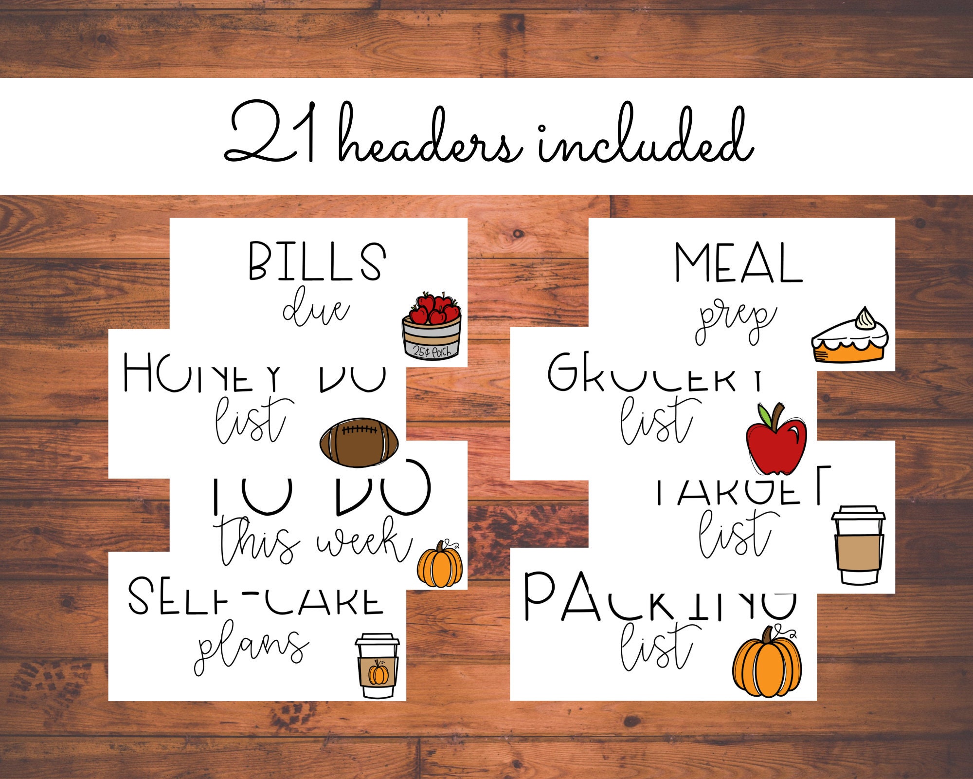 Fall Google Keep Headers Cute Fonts Fall Doodles Minimalist - Etsy