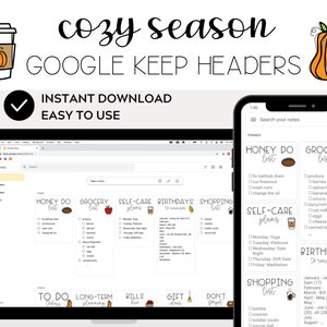 Fall Google Keep Headers, Cute Fonts, Fall Doodles, Minimalist Design ...