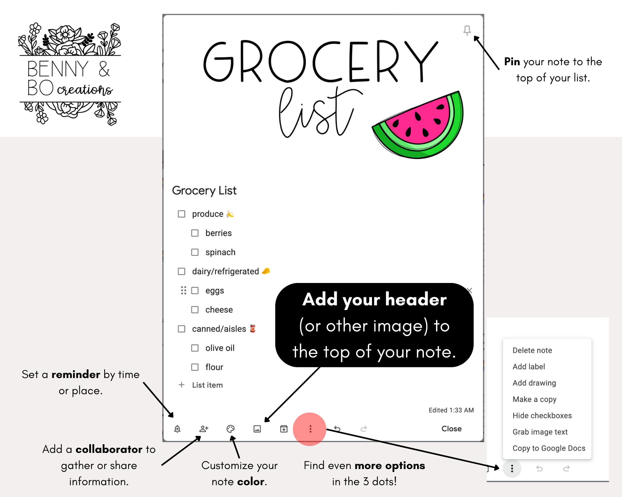 Google Keep Headers, Cute Fonts, Colorful - Etsy