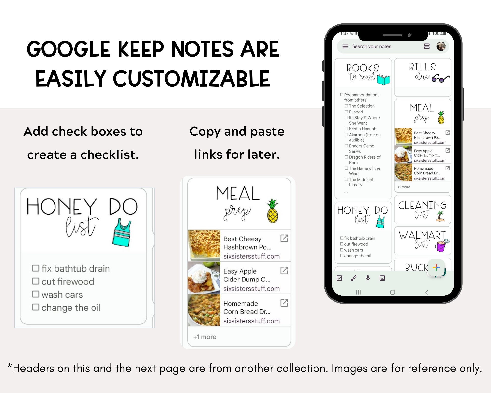 Google Keep Headers, Cute Fonts, Colorful - Etsy