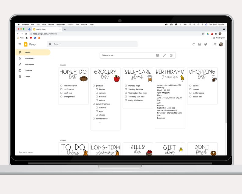 Fall Google Keep Headers, Cute Fonts, Fall Doodles, Minimalist Design ...