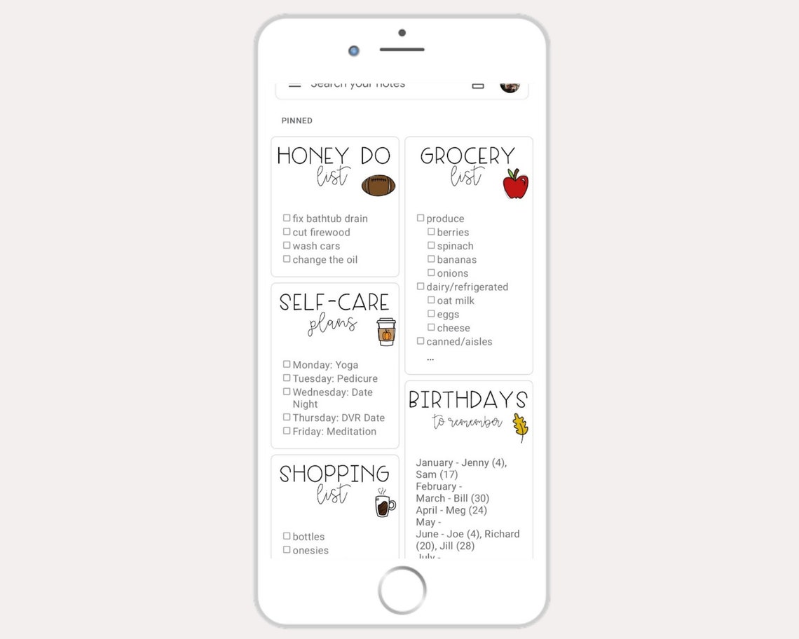Fall Google Keep Headers, Cute Fonts, Fall Doodles, Minimalist Design ...