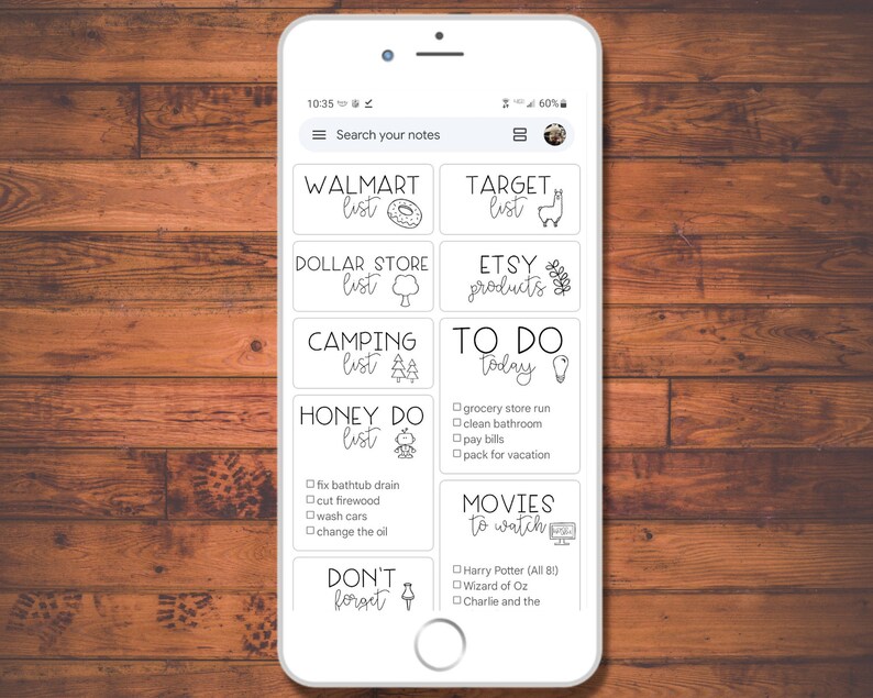 Black and White Google Keep Headers Cute Fonts With Doodles - Etsy