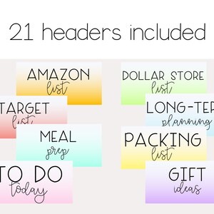 Google Keep Headers, Cute Fonts, Colorful - Etsy