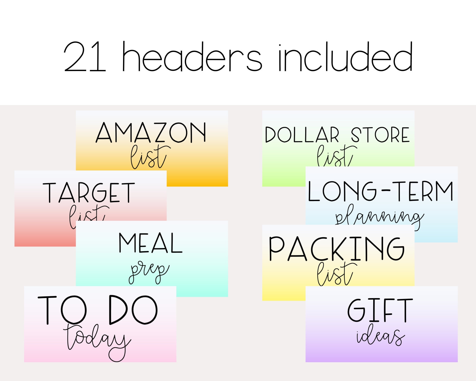 Google Keep Headers, Cute Fonts, Colorful - Etsy