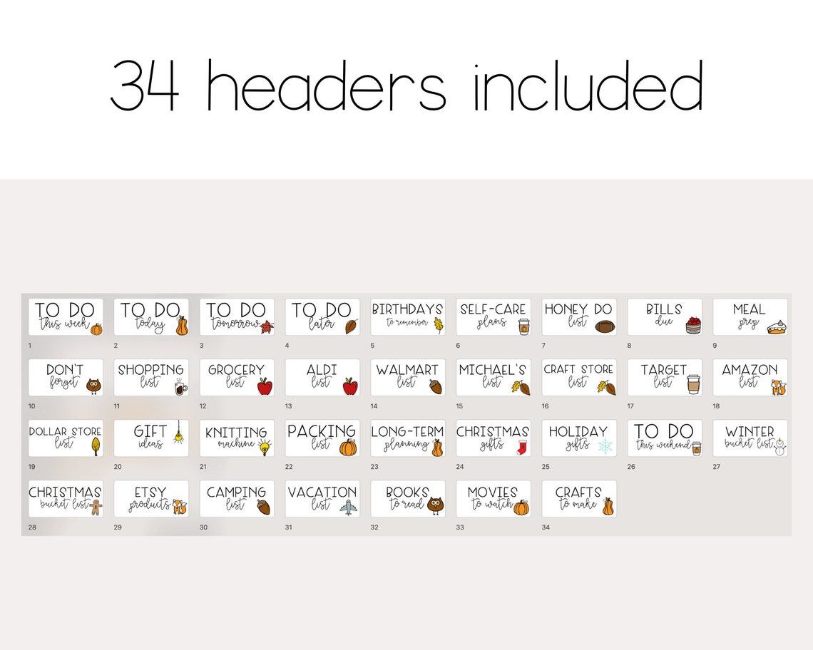 Fall Google Keep Headers, Cute Fonts, Fall Doodles, Minimalist Design ...