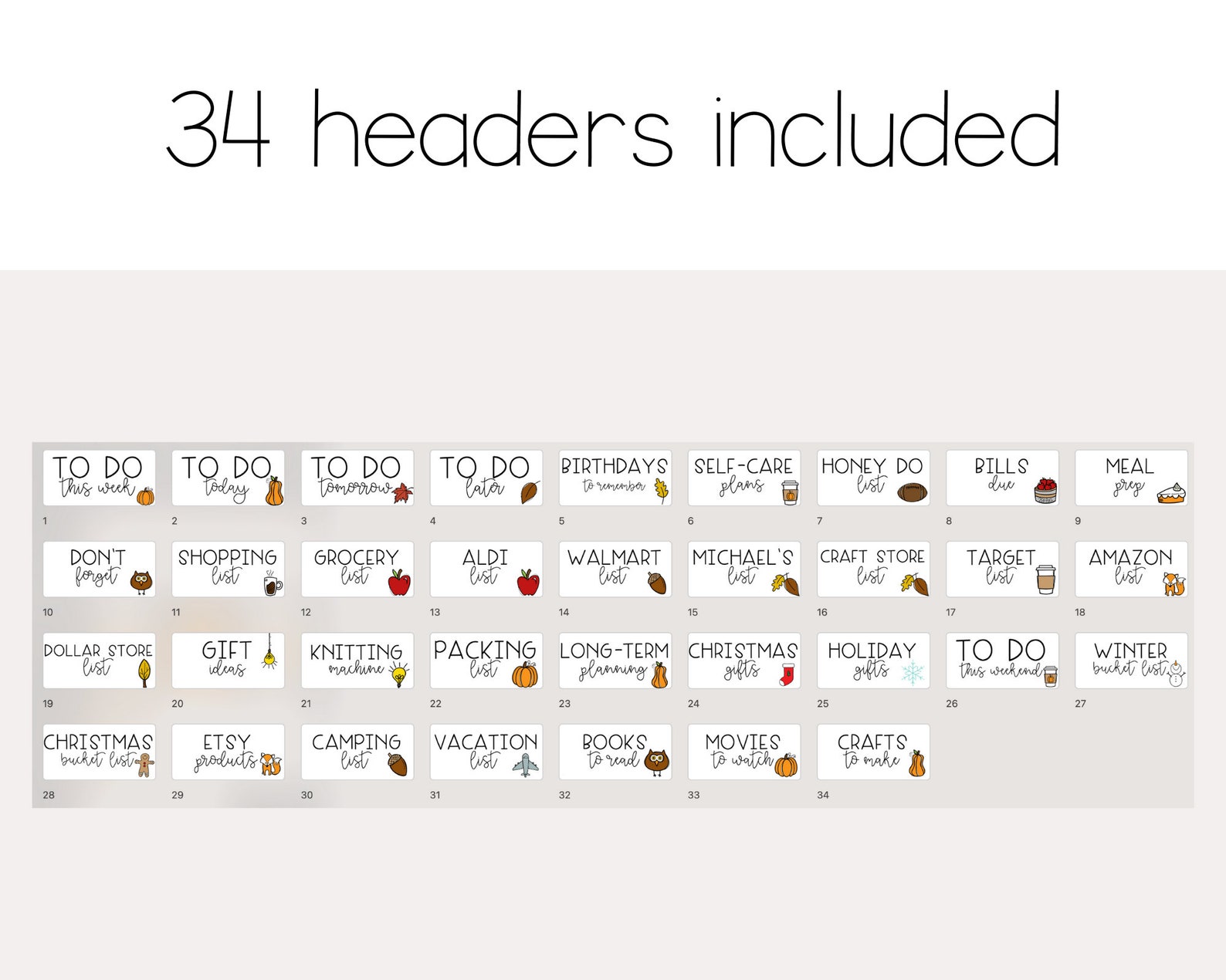 Fall Google Keep Headers, Cute Fonts, Fall Doodles, Minimalist Design ...