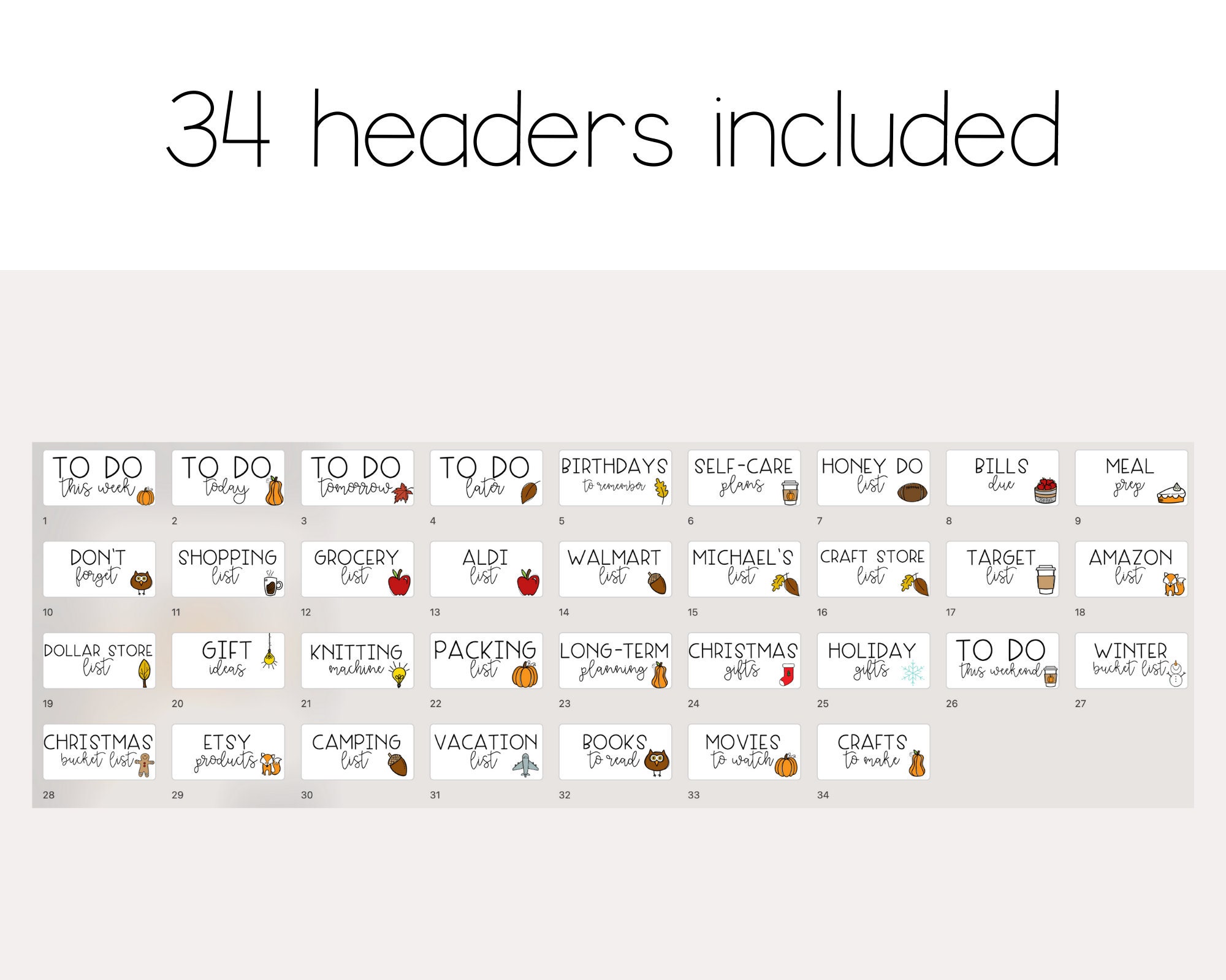 Fall Google Keep Headers, Cute Fonts, Fall Doodles, Minimalist Design ...