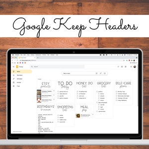 Google Keep Headers Minimalist Design Cute Fonts Black and - Etsy