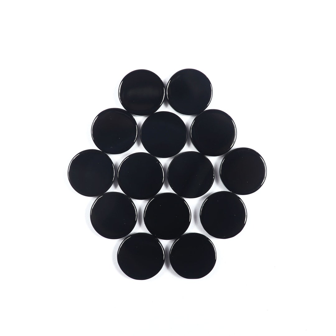 Natural Black Onyx Flat Round Coin Shape Gemstone, Hand Polished ...