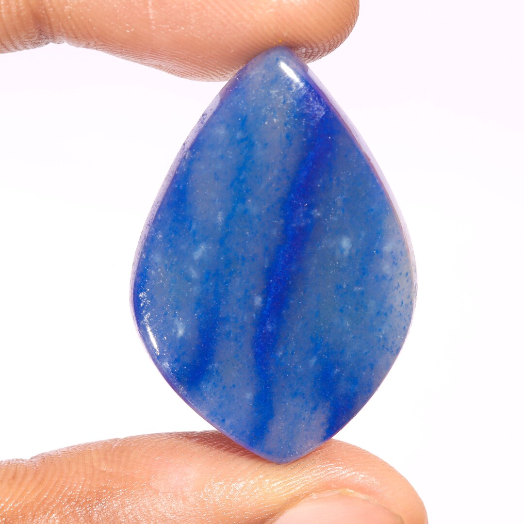 BLUE QUARTZ Cabochon Loose Gemstone, Fancy Shape, 36X24X5 MM, 36crt ...