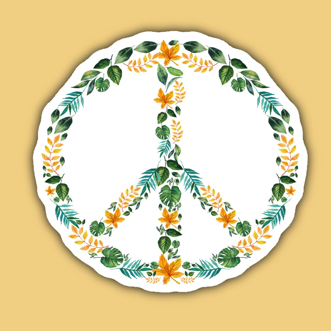 Floral Peace Sign Sticker - Etsy