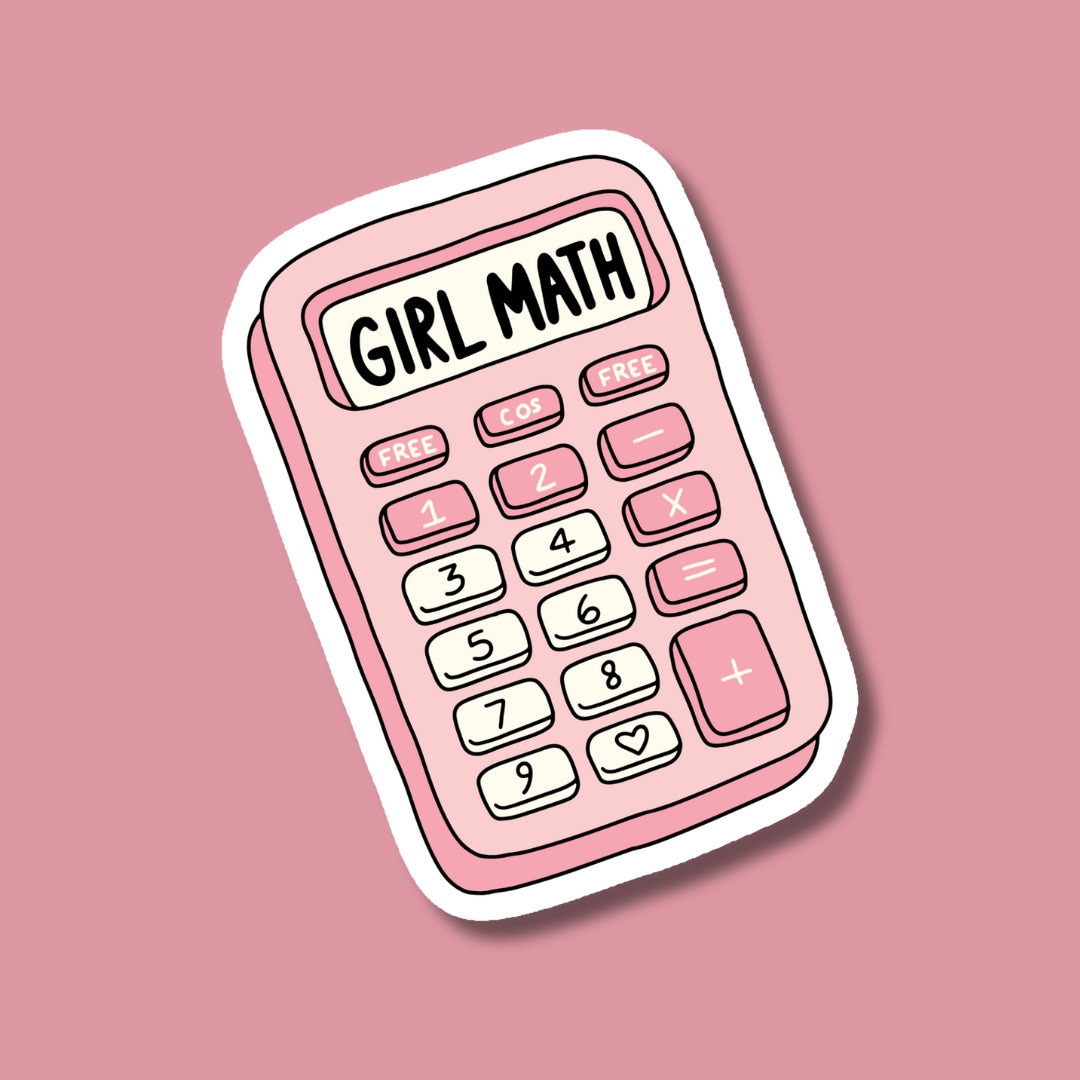 Girl Math Calculator Sticker - Etsy