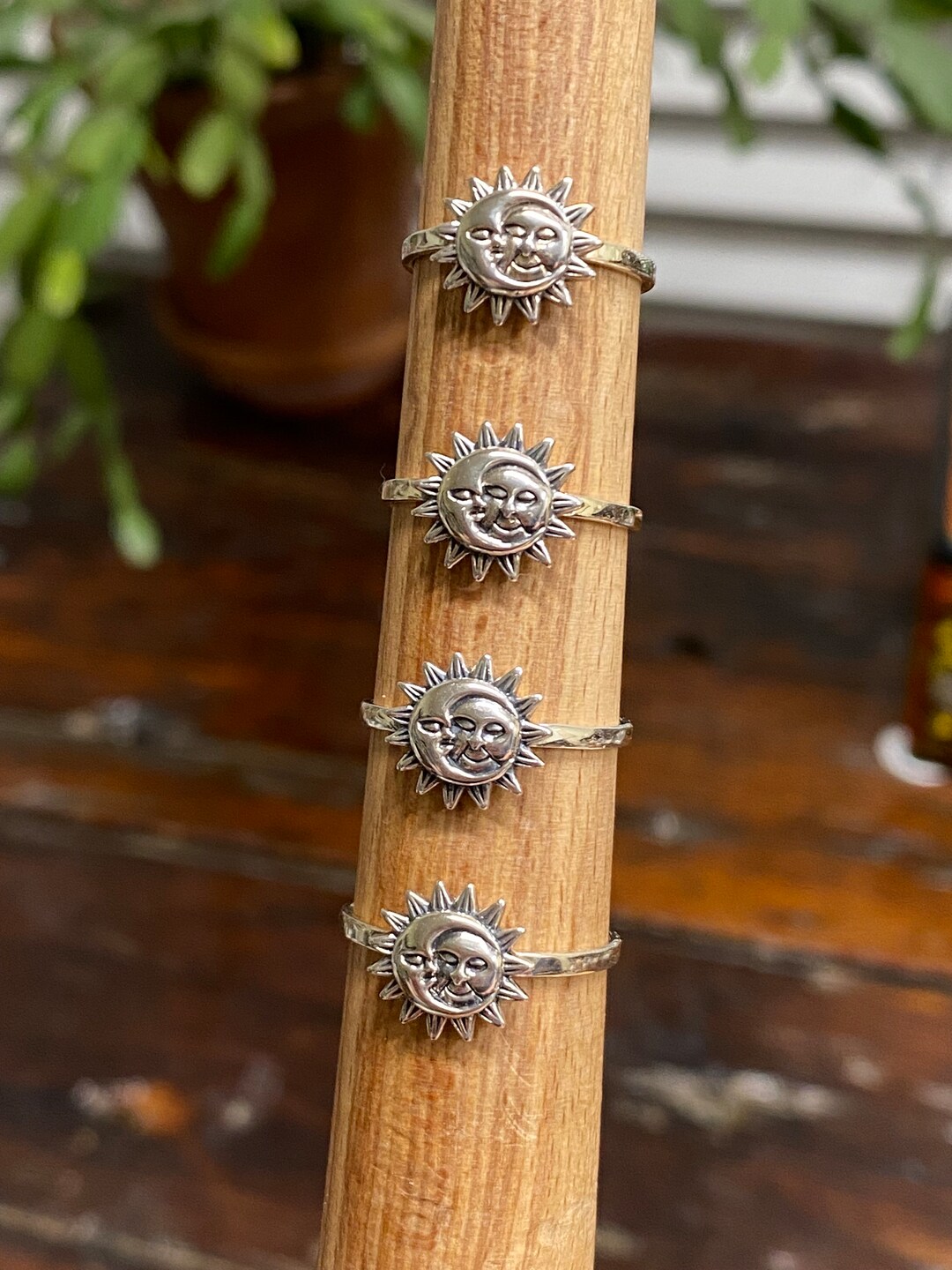 Sterling Silver 925 Ring, | Sun Moon Face Ring| Moon and Sun Ring ...