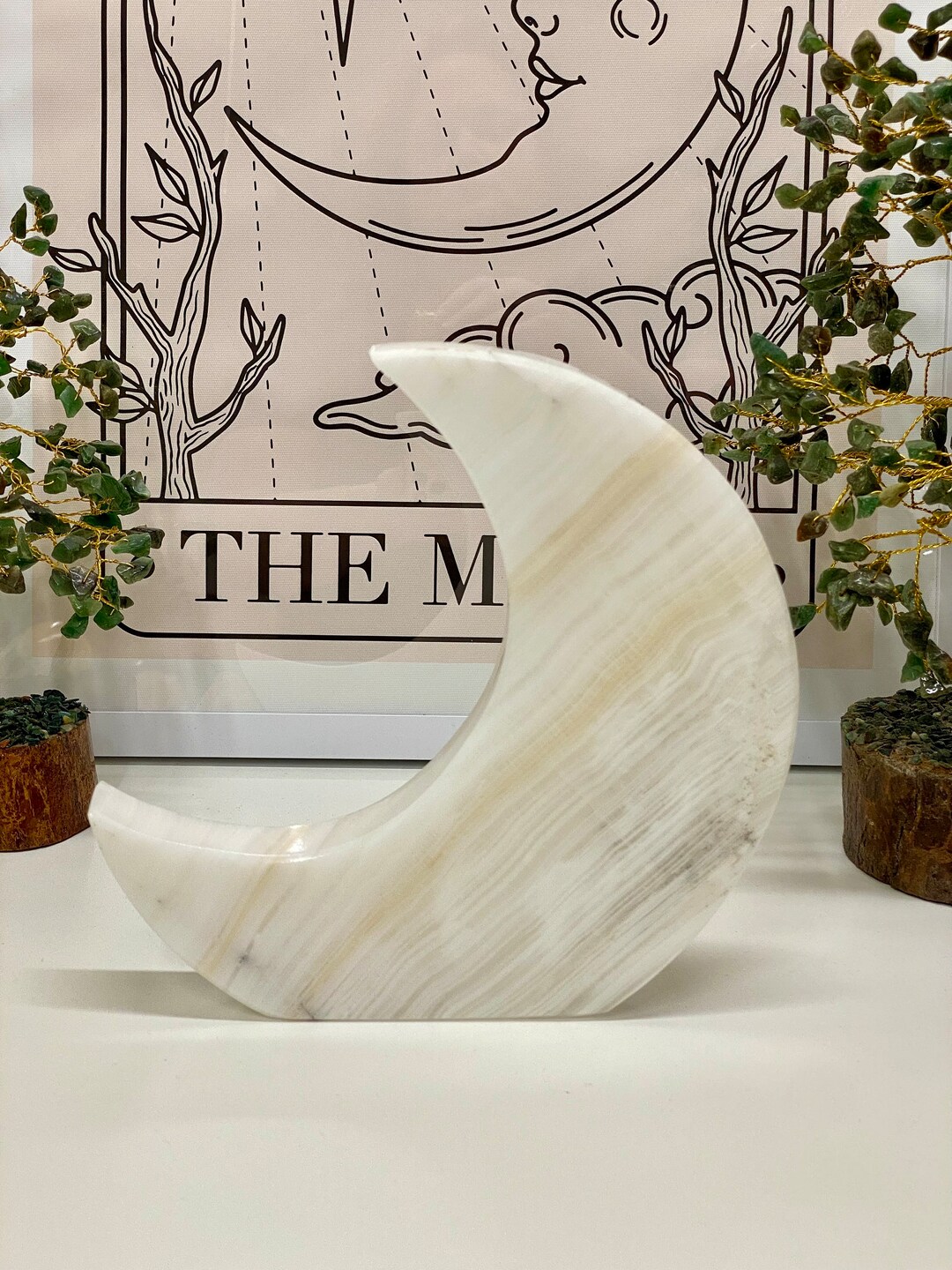 Mexican Onyx Moon, Mexican Onyx, Crystal Moon, Moon Decor - Etsy