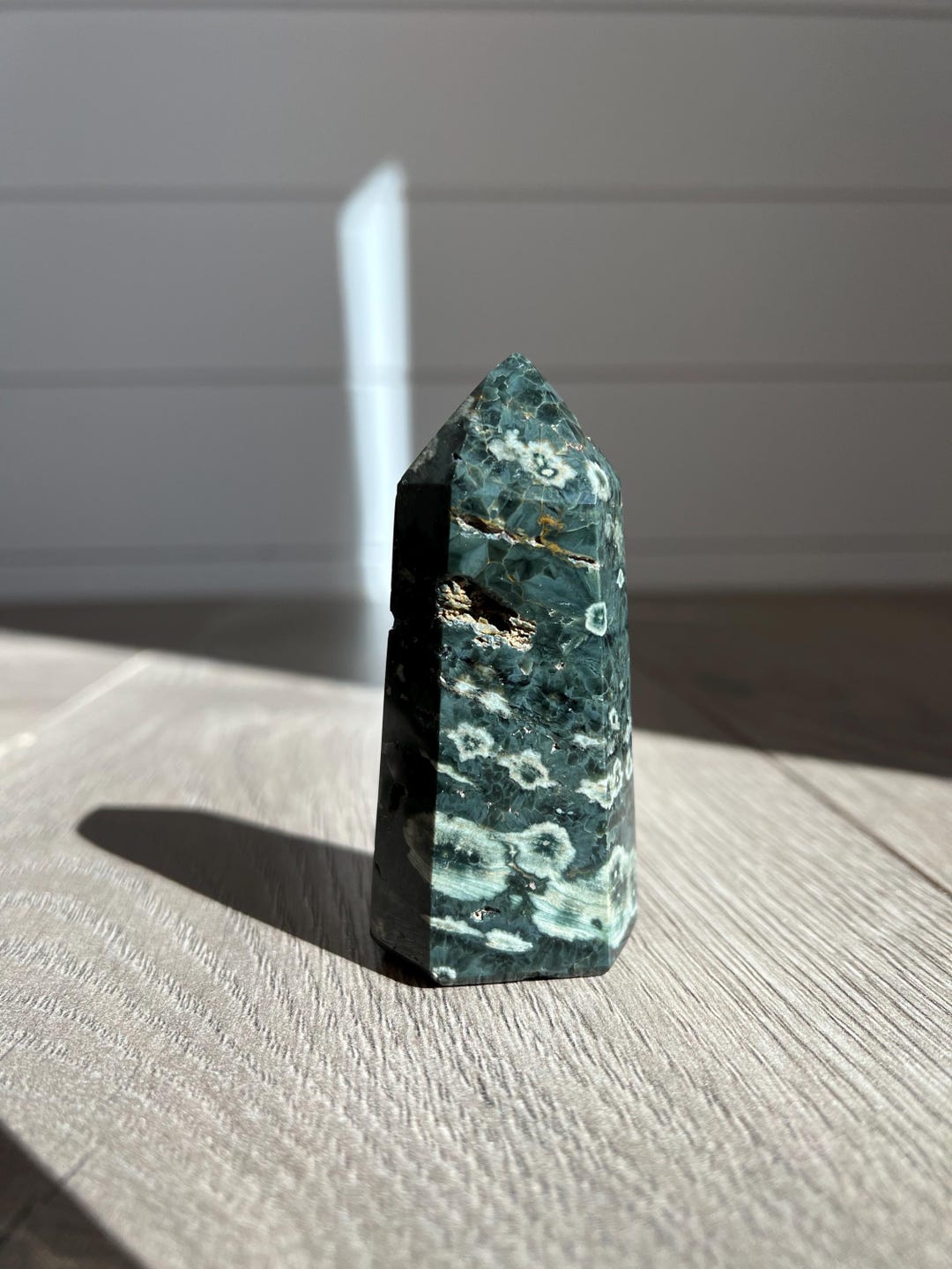 7th Vein Ocean Jasper | 7th Vein Ocean Jasper Tower | Druzy Orbicular ...