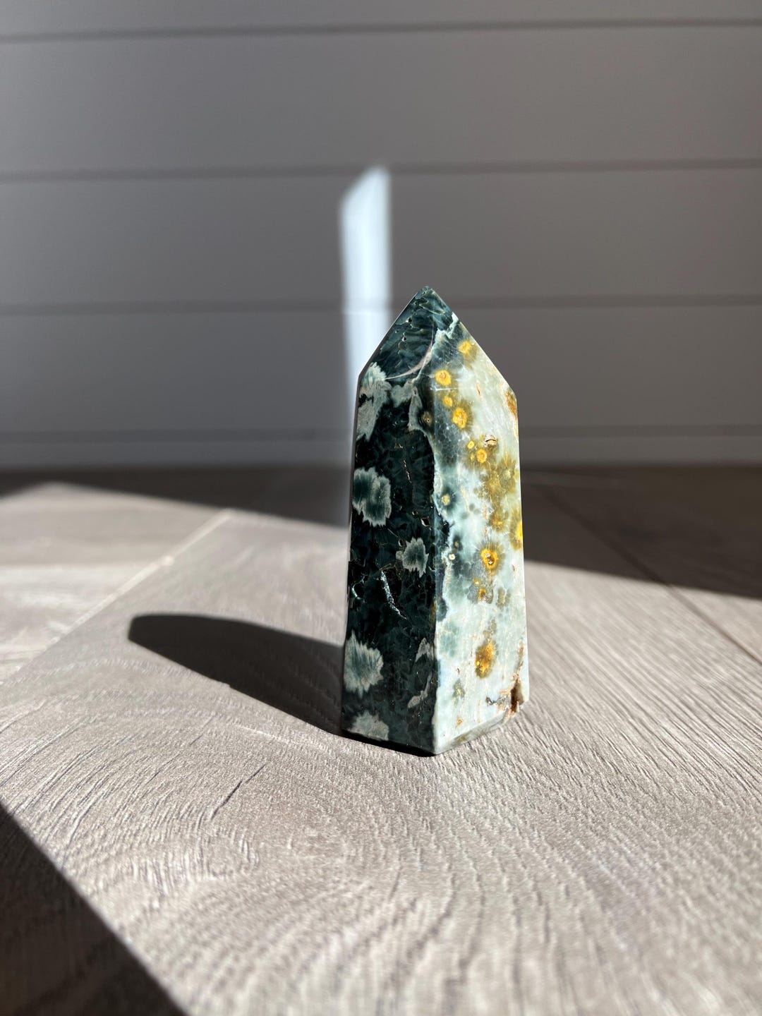7th Vein Ocean Jasper | 7th Vein Ocean Jasper Tower | Druzy Orbicular ...