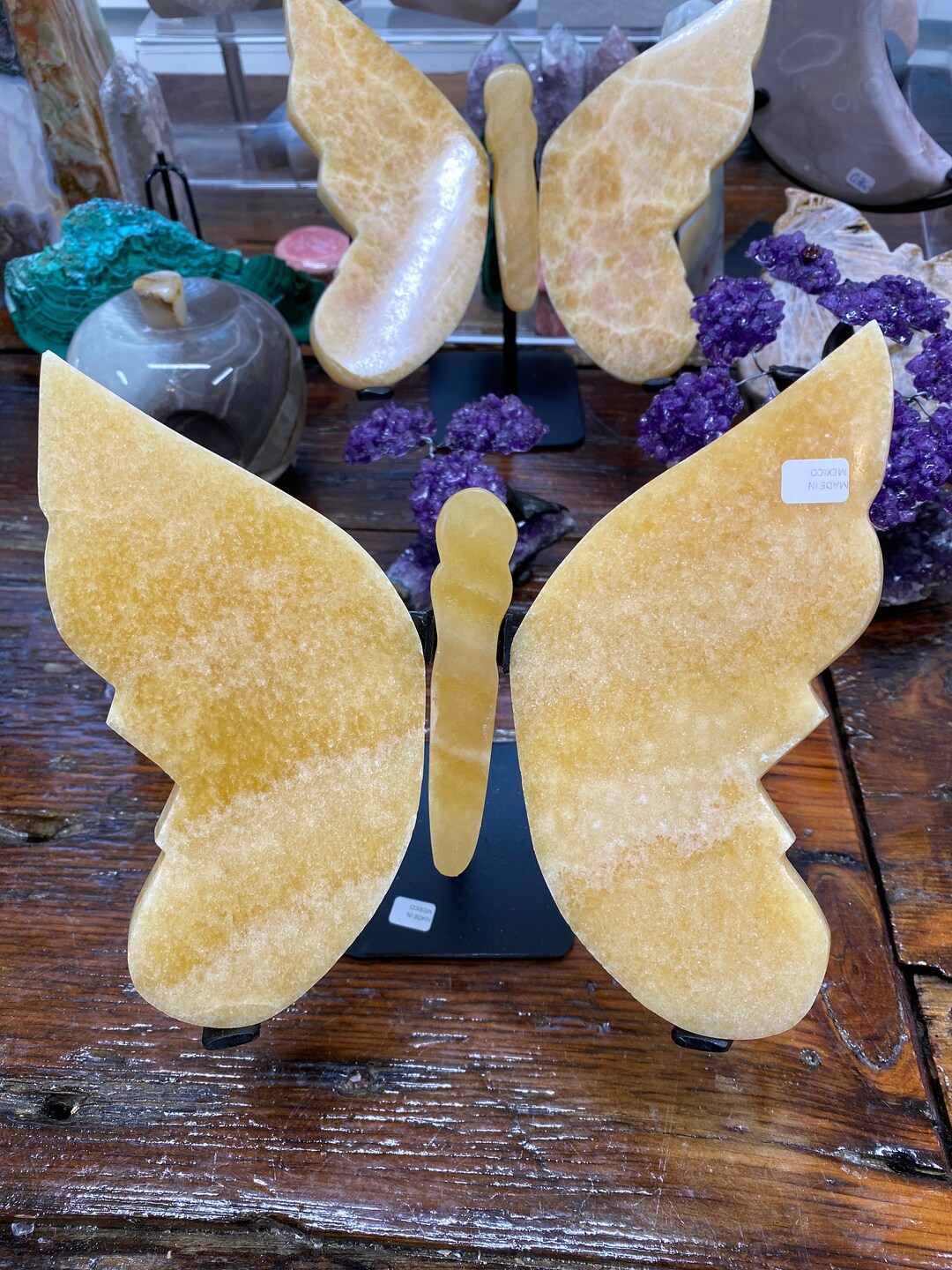 Yellow Calcite Butterfly Yellow Calcite Crystal Butterfly Carving ...