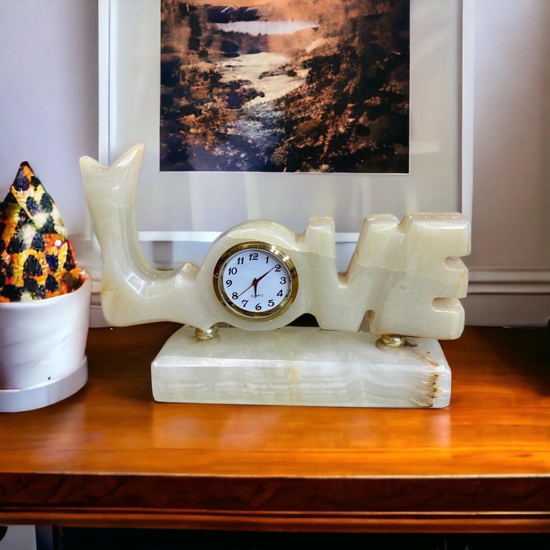 Green Onyx | Pakistani Onyx | Green Onyx Clock | Onyx | Clock - Etsy