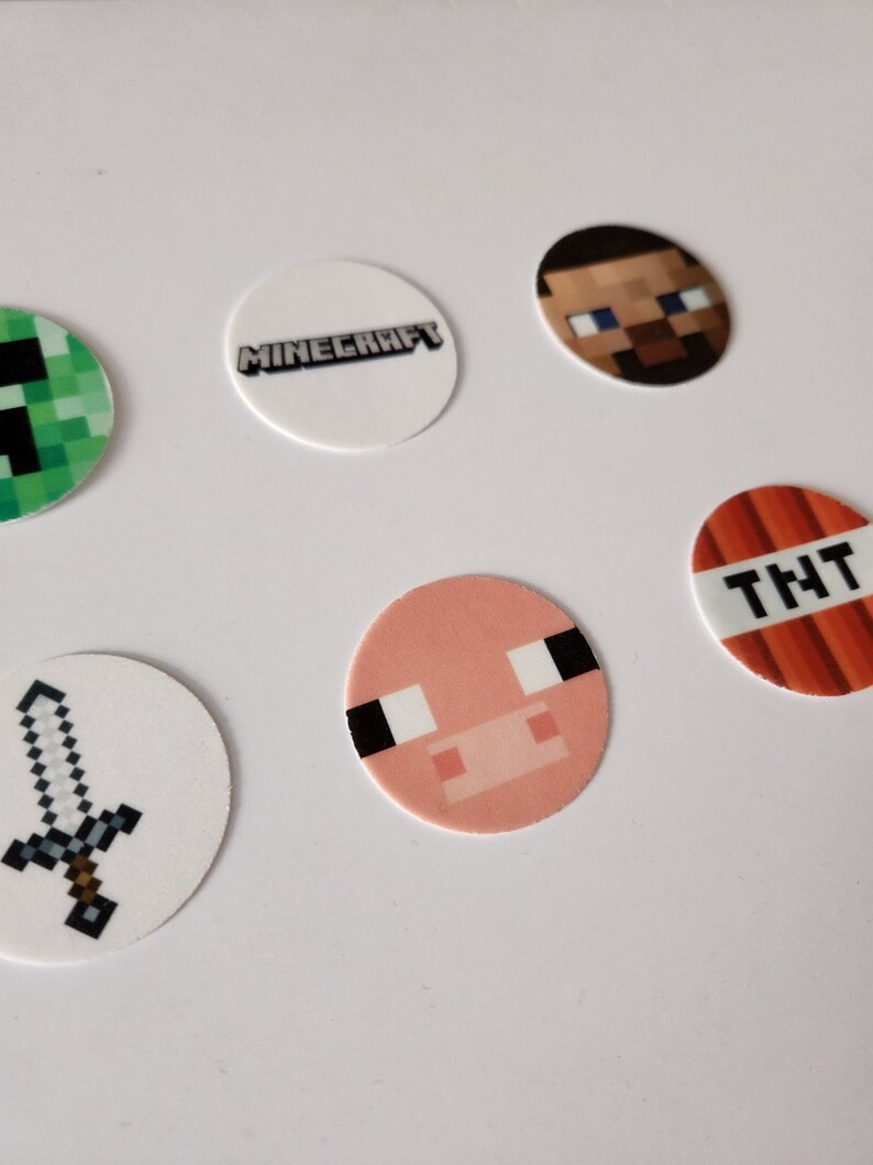 Minecraft Themed Edible Toppers ROUND PRE-CUT - Etsy Australia