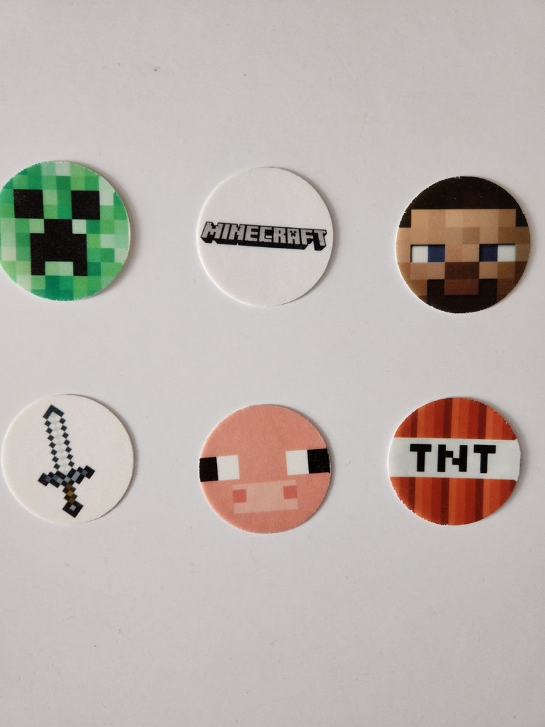 Minecraft Themed Edible Toppers ROUND PRE-CUT - Etsy Australia