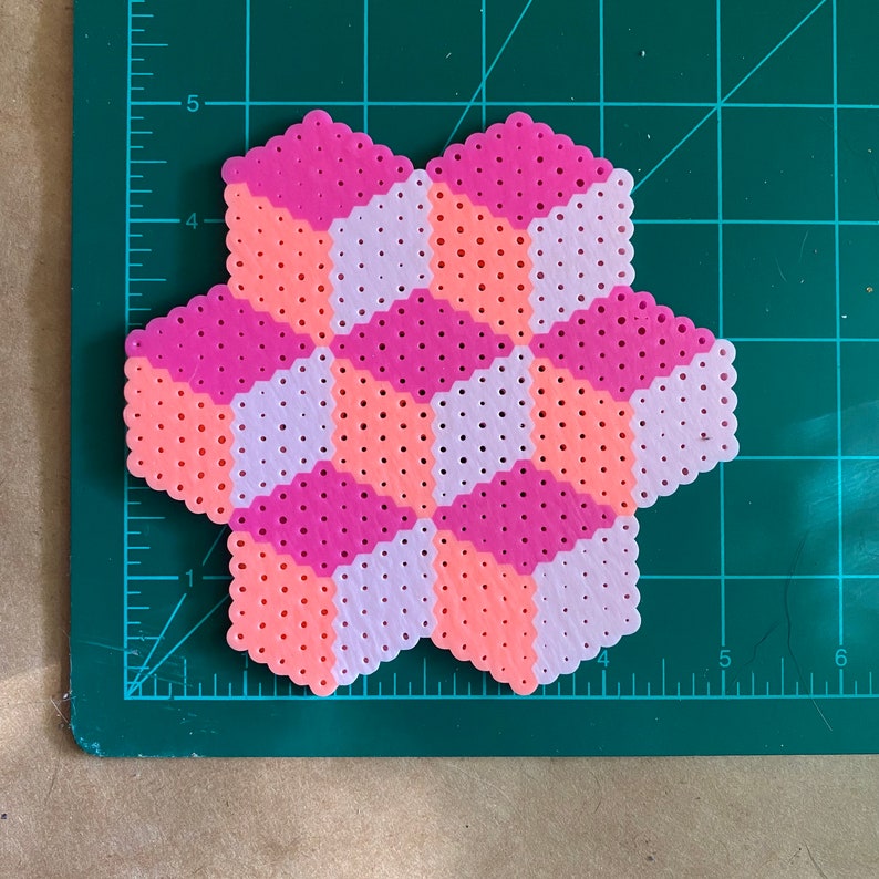 Geometric Boxes Coaster - Colorful Perler Beads - Etsy