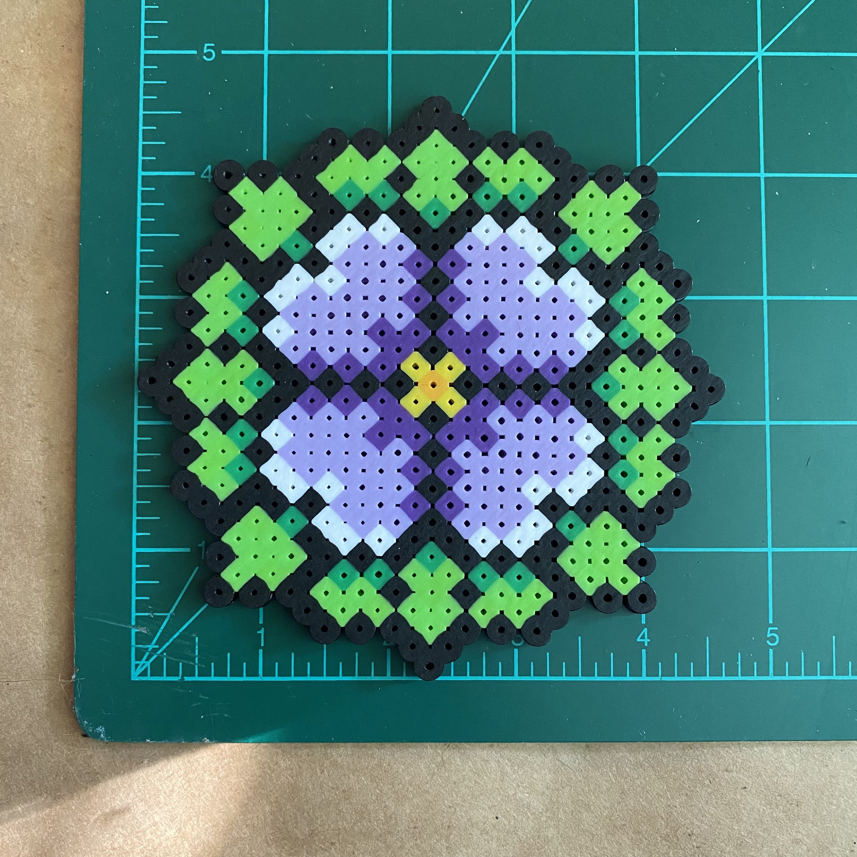 Hibiscus Flower Coaster - Colorful Perler Beads - Etsy
