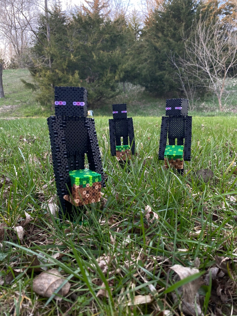 Enderman Minecraft Mob Statue Shelf Piece Perler Beads - Etsy