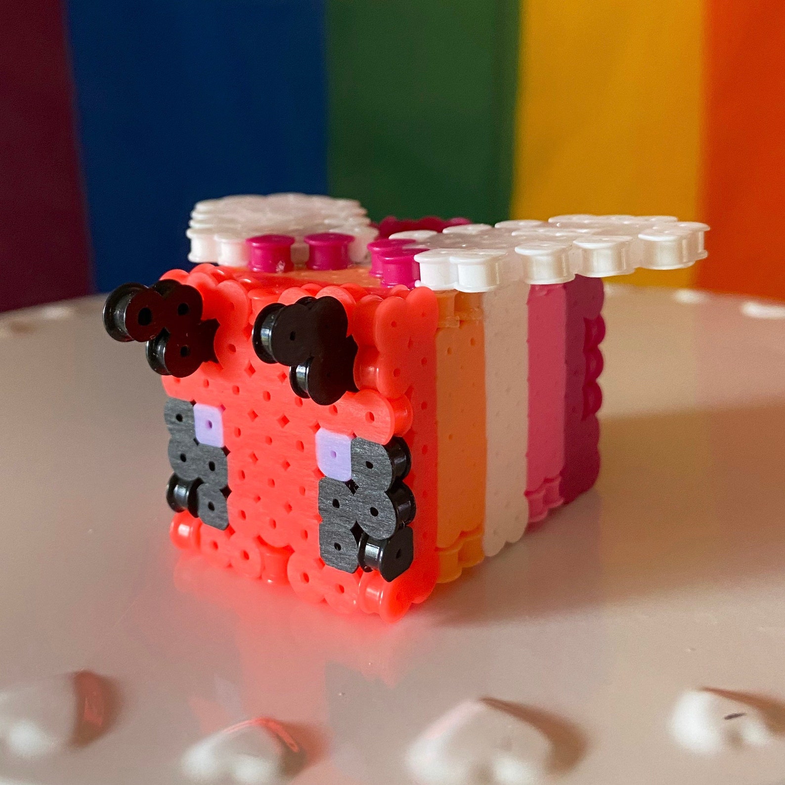 Lesbian Flag Lgbeet Minecraft Bees - Minecraft LGBTQ+ Flags Perler ...