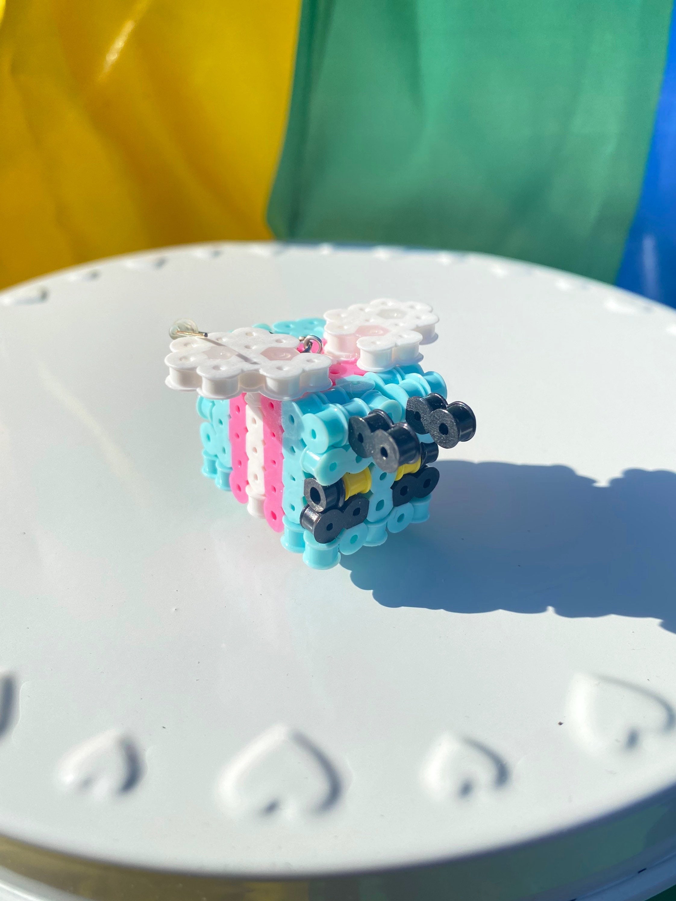 Minecraft LGBTQ Bee Keychain/earrings Lgbeet Perler Beads - Etsy