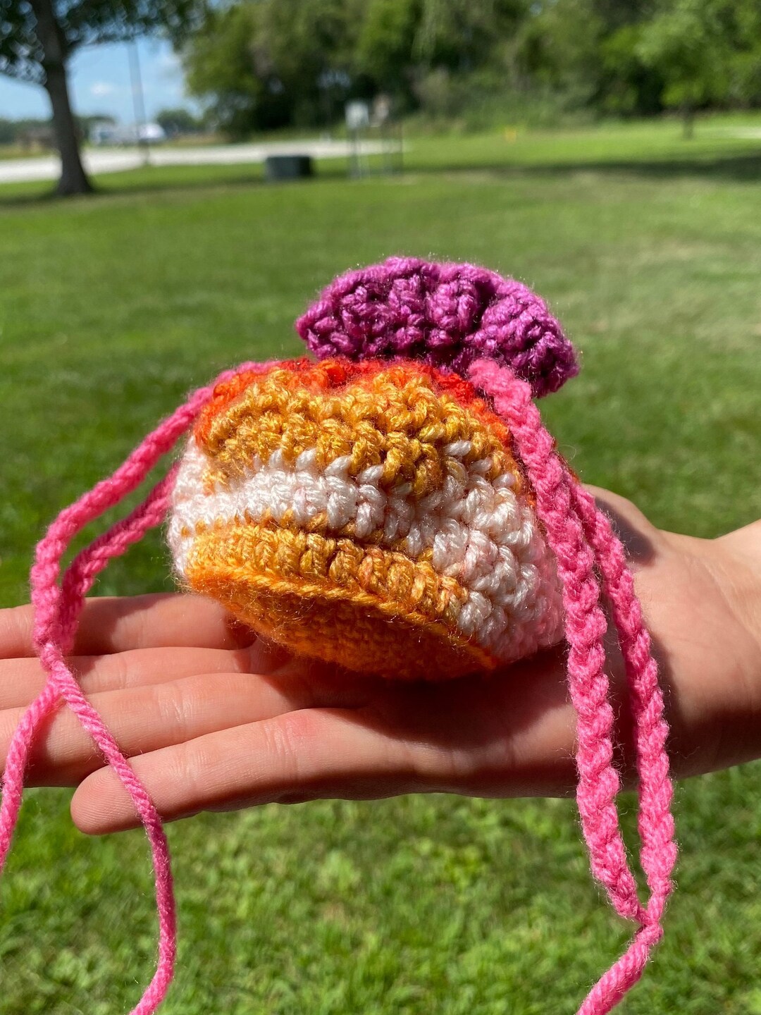 Lesbian Flag Dice/trinket Bag - LGBTQ+ Flags Crochet Pride Dnd Sunset ...