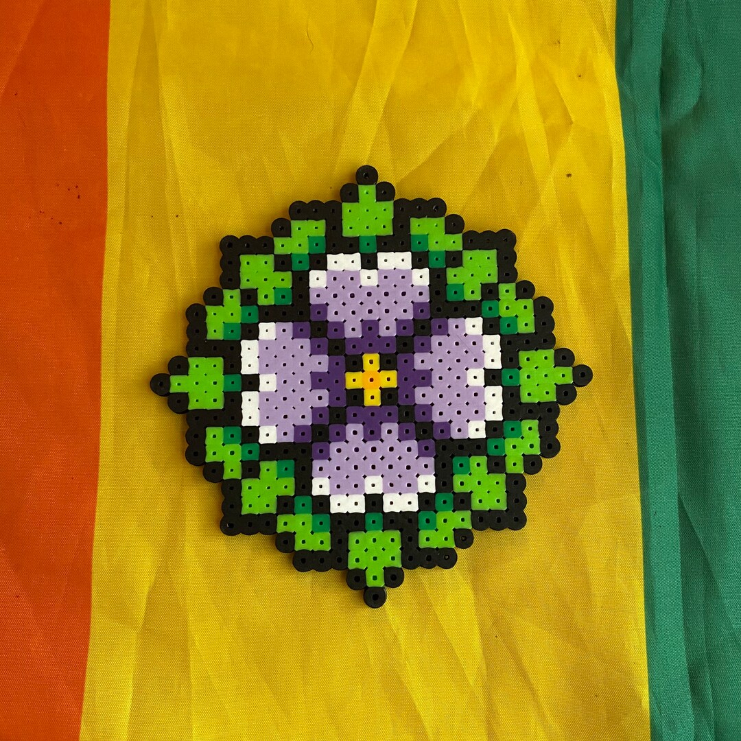 Hibiscus Flower Coaster - Colorful Perler Beads - Etsy