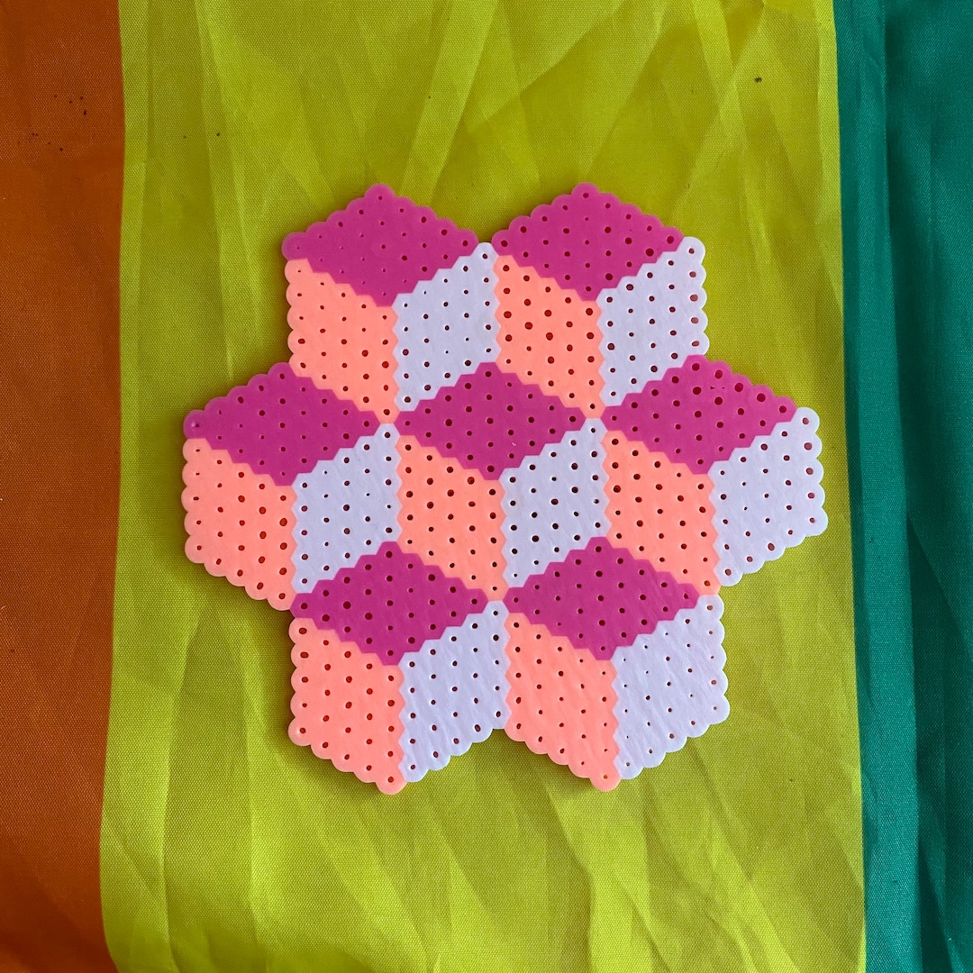 Geometric Boxes Coaster - Colorful Perler Beads - Etsy