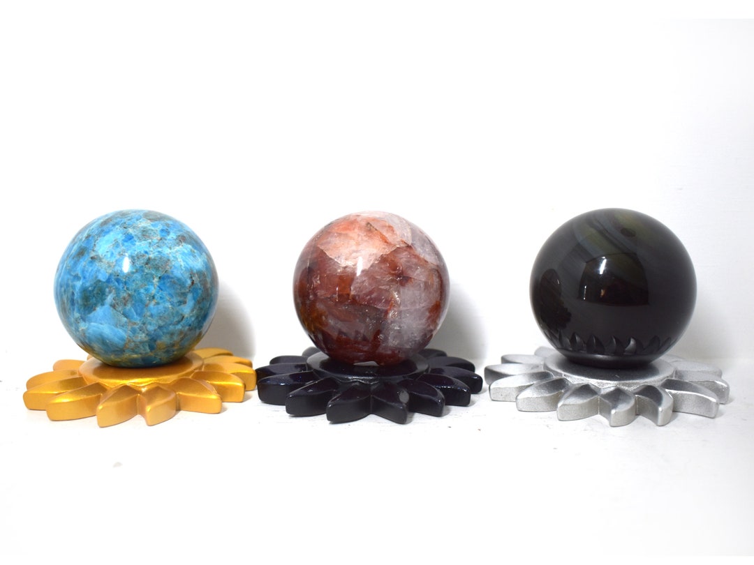 Sun Sphere Stands/crystal Ball Holders - Yellow, Silver, Dark Blue - Etsy