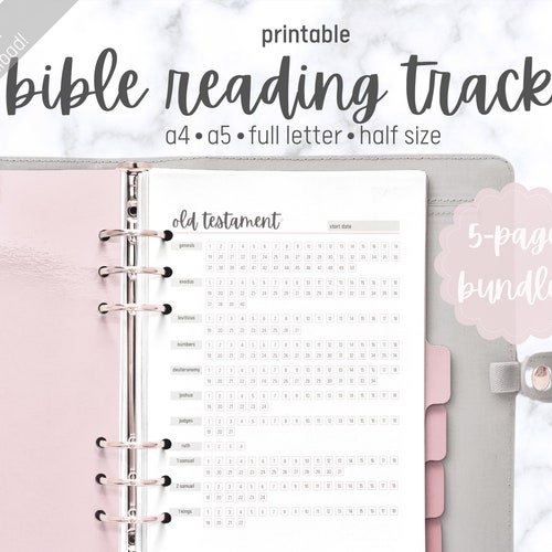 Printable Minimal Bible Reading Tracker A4 A5 Letter Size - Etsy