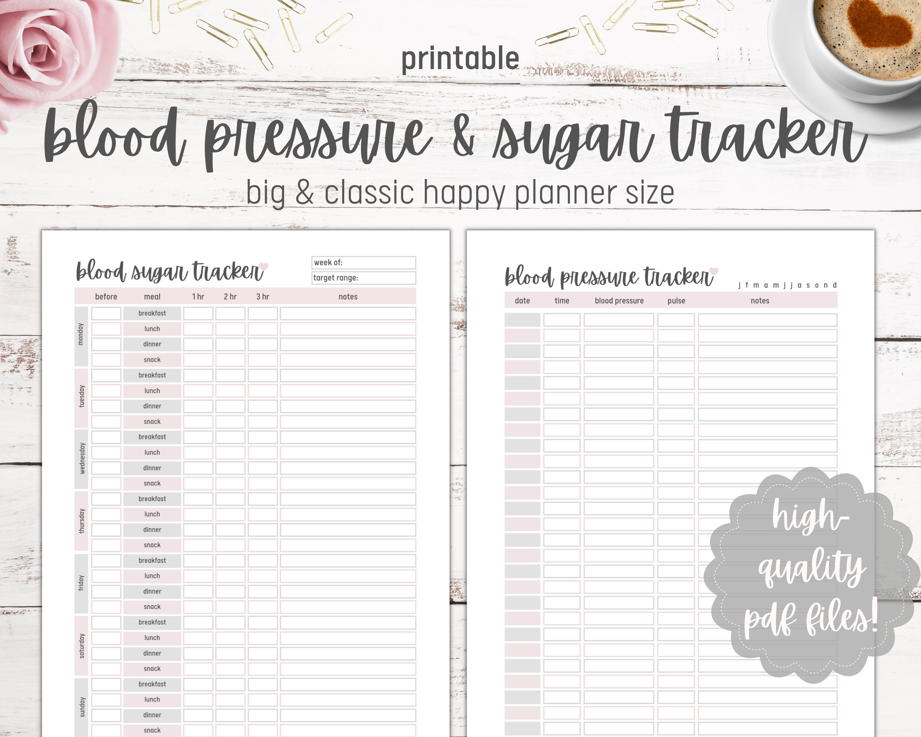 Blood Pressure Tracker Printable Blood Sugar Tracker Big Etsy blood-pressure-tracker-printable-blood-sugar-tracker-big-etsy