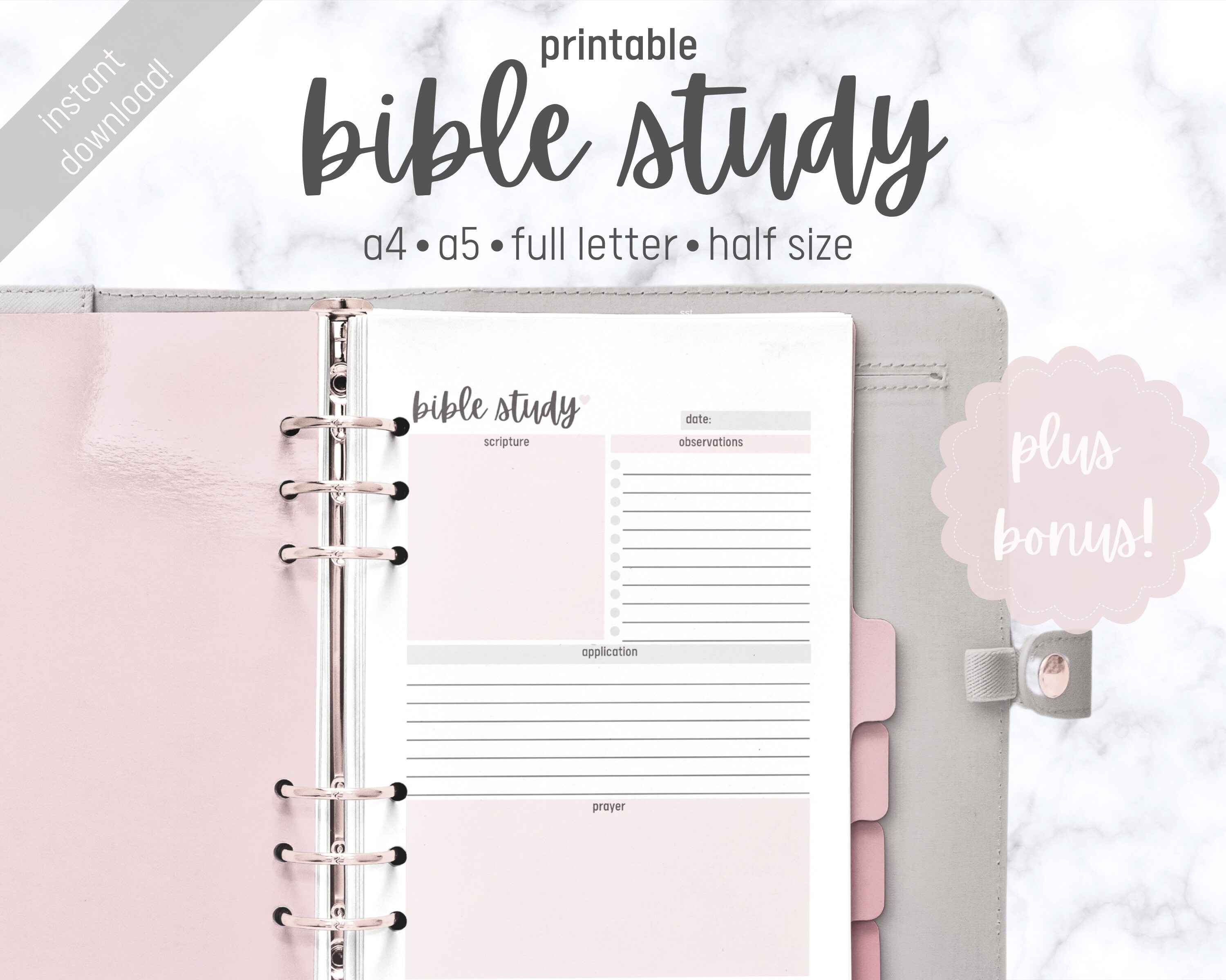 Paper & Party Supplies Calendars & Planners Bible planner printable S01 ...