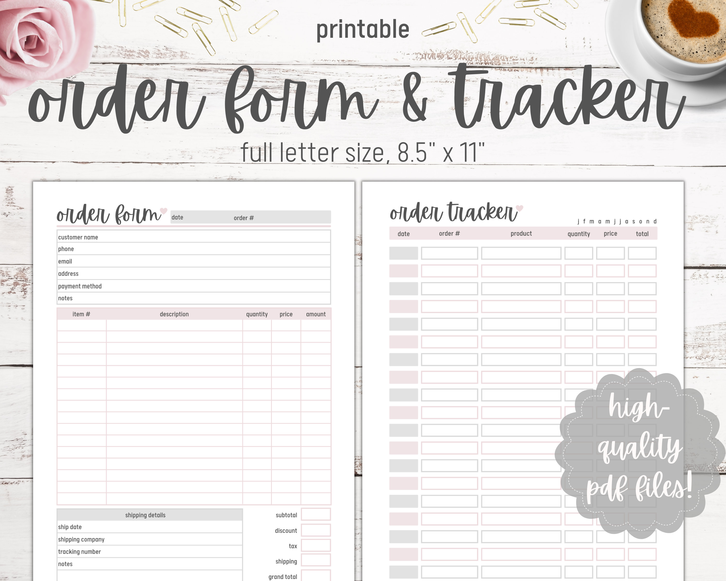 Small Business Planner Order Tracker Online Orders Full Letter Size ...