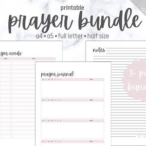 Prayer Journal Printable Prayer Tracker A4 A5 Half Size - Etsy