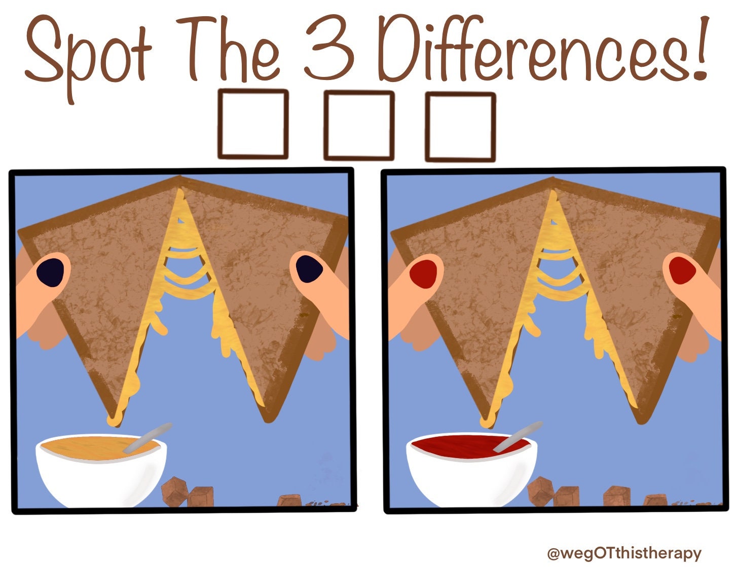 Spot the THREE Differences Food Themed Worksheets for Kids | Etsy
