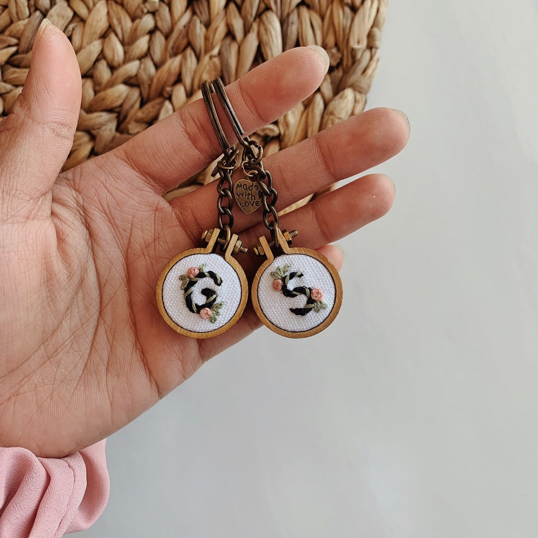 Personalized Initial Letter Keychain Custom Embroidery - Etsy Canada