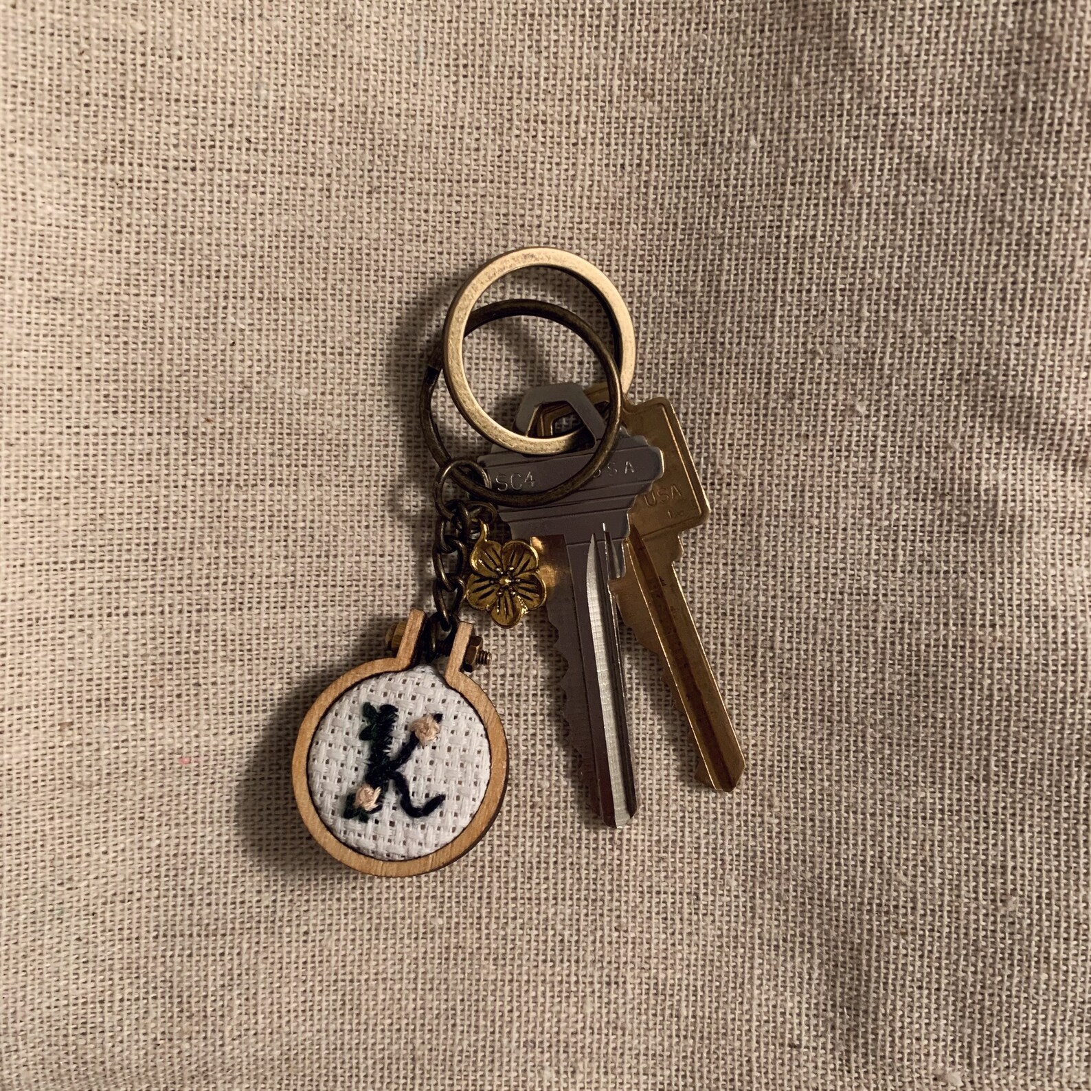 Personalized Initial Letter Keychain Custom Embroidery - Etsy Canada