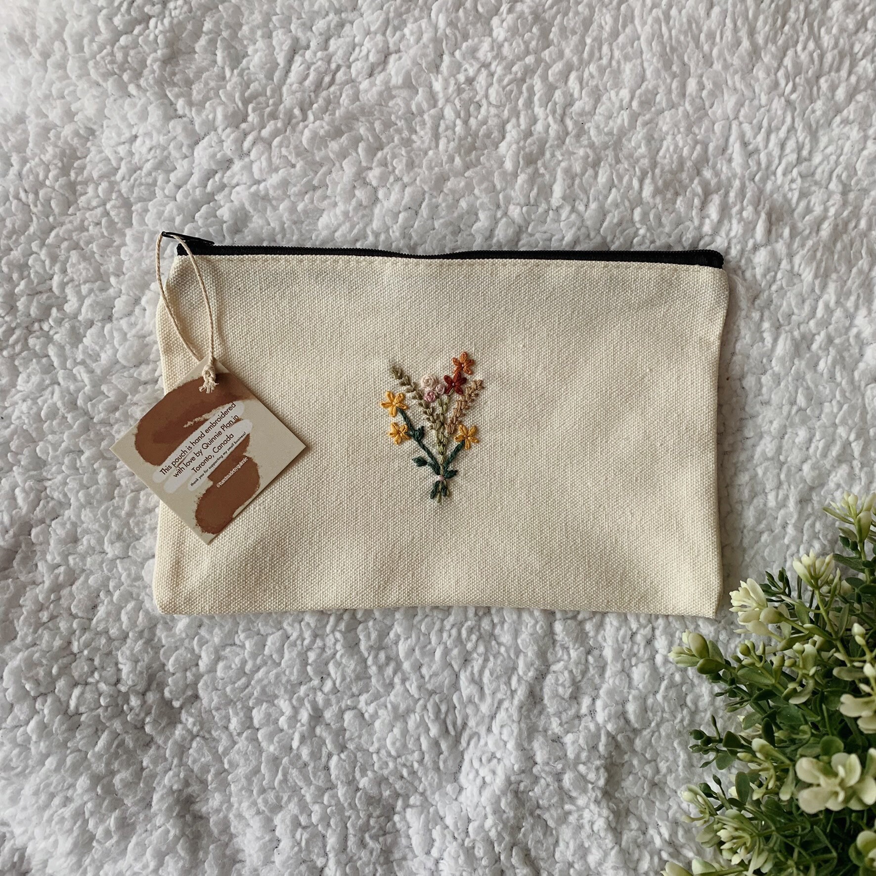Bouquet of Flowers Pouch Canvas Pencil Case Makeup Pouch - Etsy