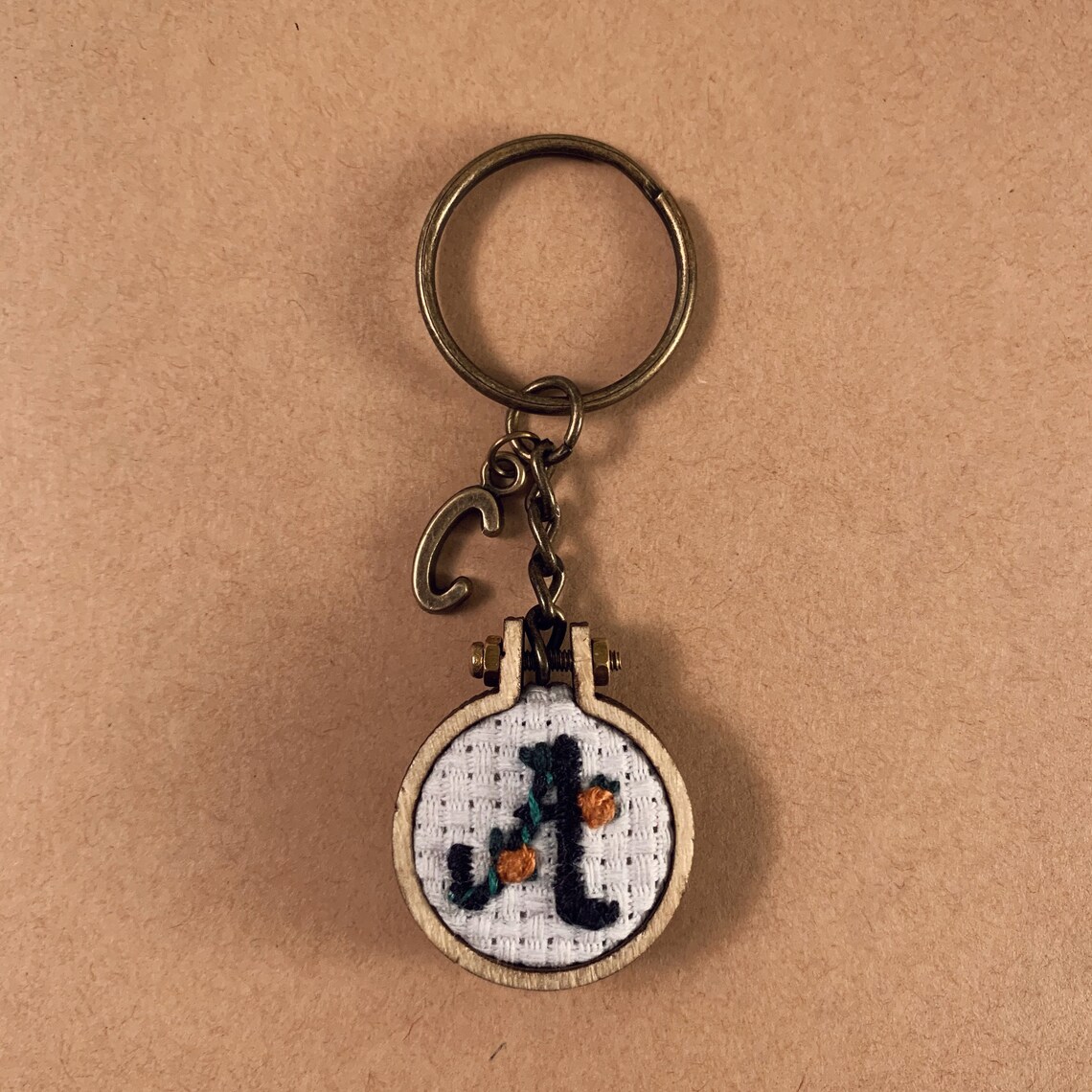 Personalized Initial Letter Keychain Custom Embroidery | Etsy Canada